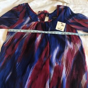George | Dresses | George Red White Blue Dress With Sheer Sleeves ...